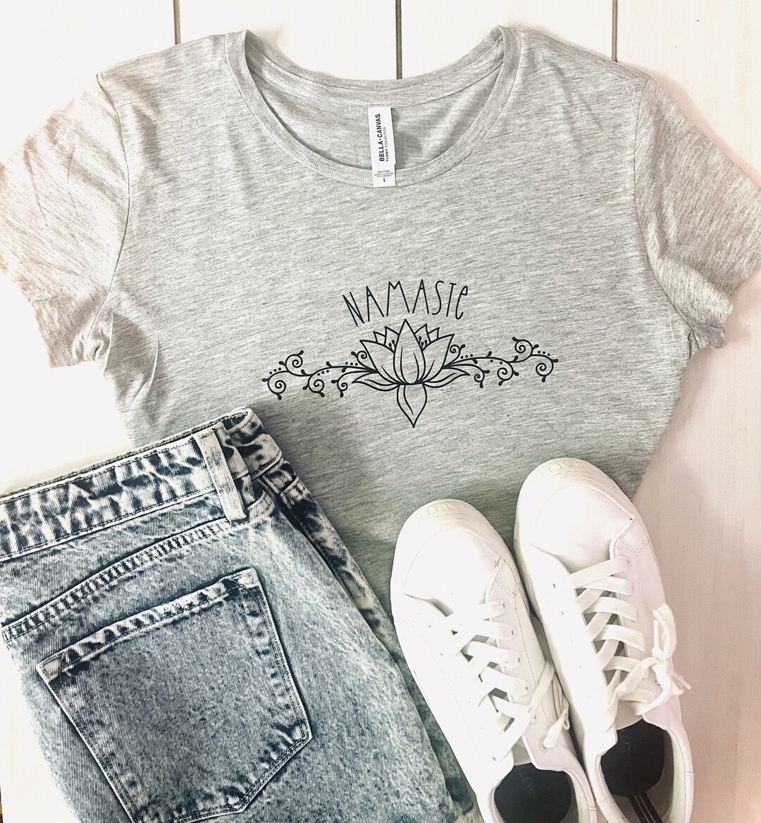 The namaste Flowy Cropped Tee for Yoga Lovers - Etsy