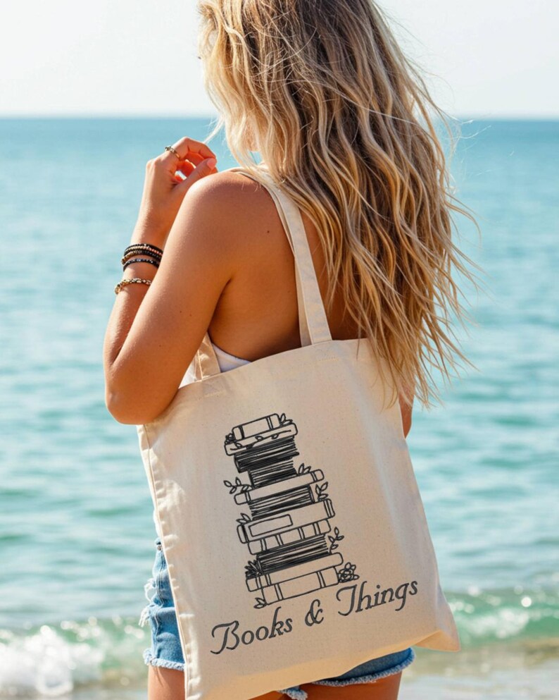 Personalized Canvas Book Tote, Teacher Gift - Etsy