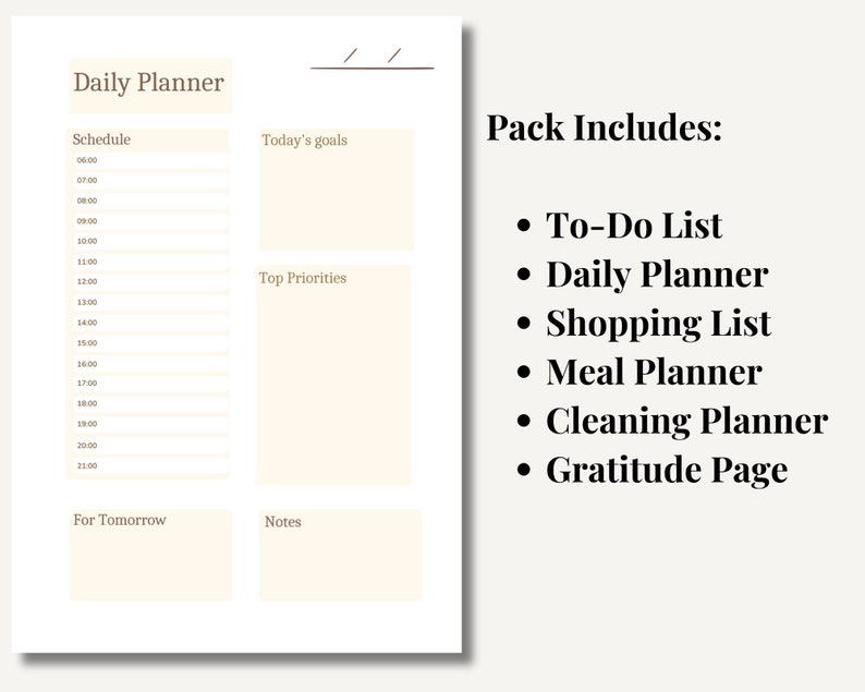 Printable Minimal Organiser Pack Includes To-do List, Daily Planner ...