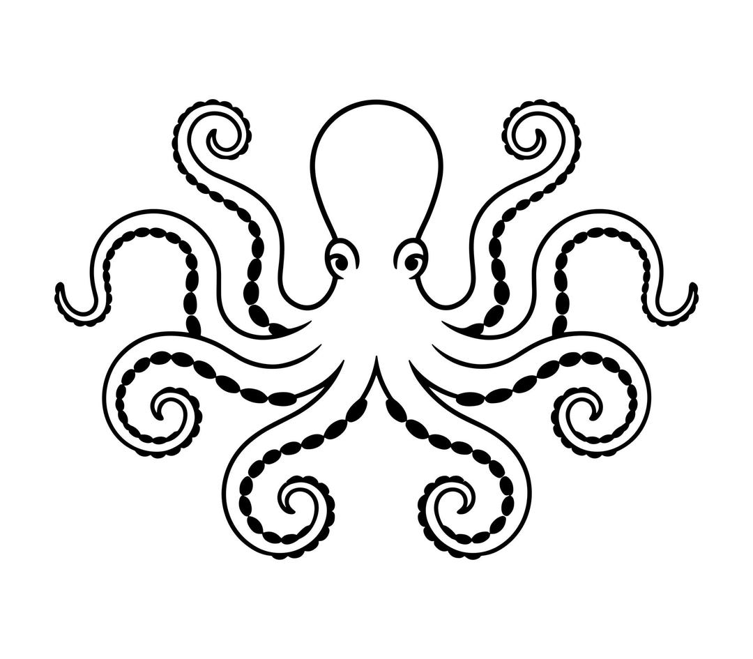 Outlined Octopus Svg File, Vector Files for Printing - Etsy