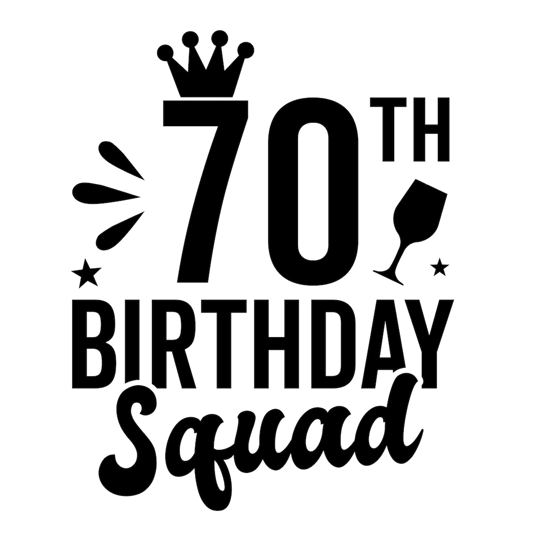 70th Birthday Squad Svg, 70h Birthday Svg, 70th Birthday Crew Svg ...