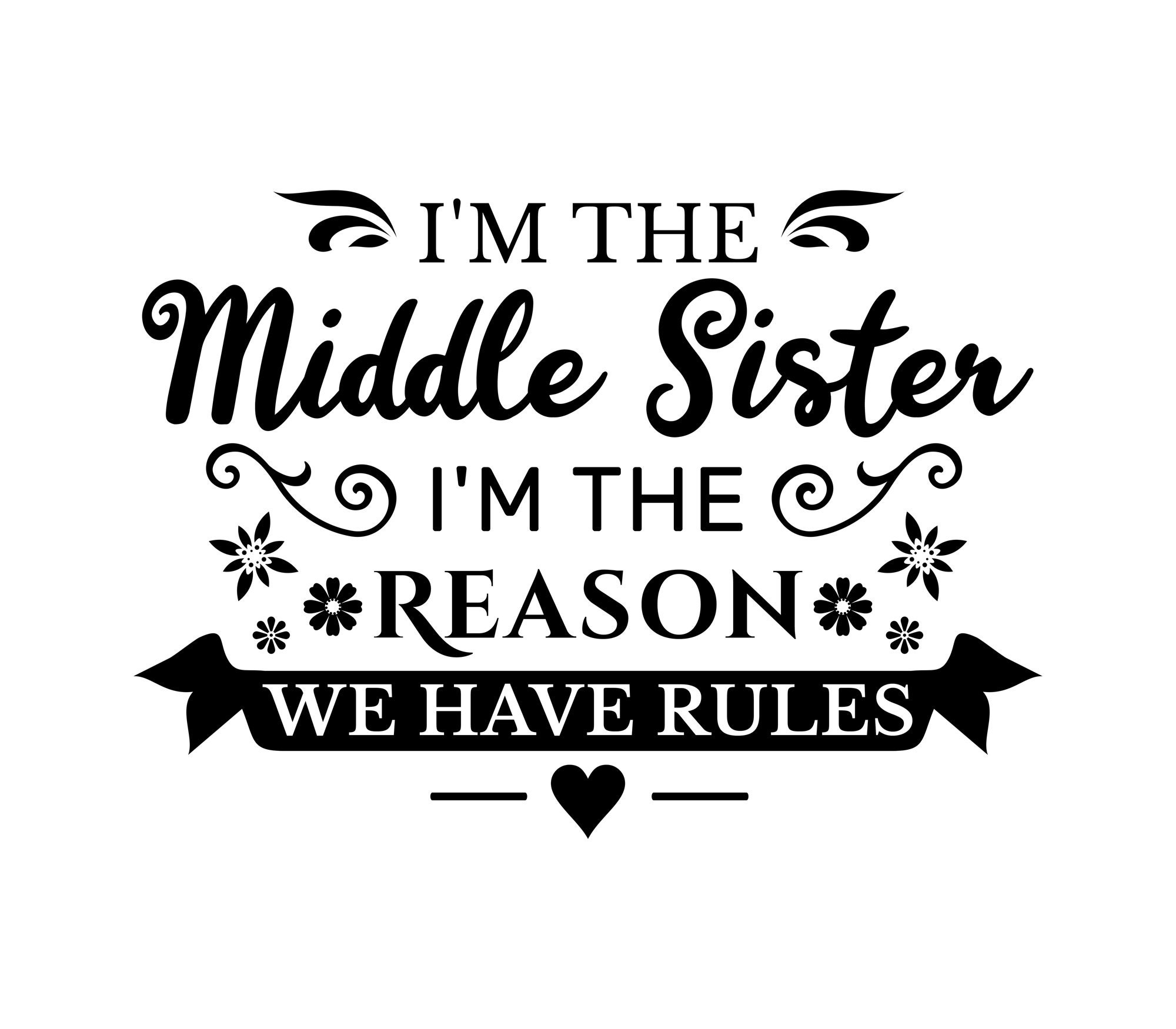 Middle Sisters Quotes Sister Quotes SVG Bundle (4779895)