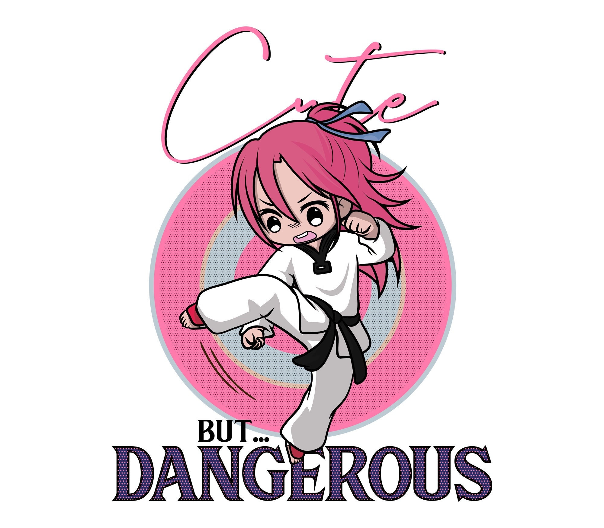 Karate Girl Black Belt Cartoon