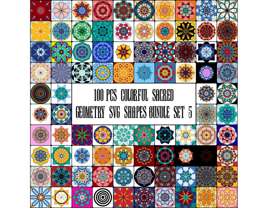 100 Pcs Colorful Sacred Geometry Svg Bundle 5. A Unique Set of ...