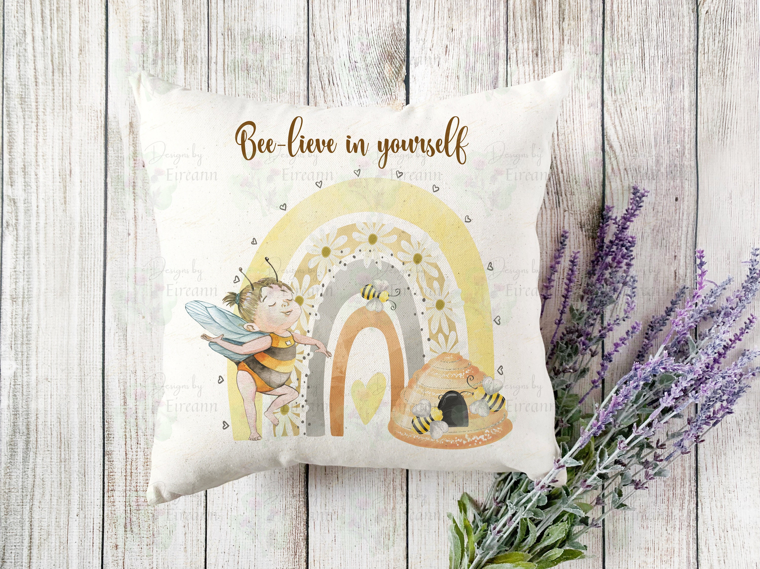 Bee-lieve in Yourself Bumble Bee Baby Rainbow Beehive Cute Digital ...