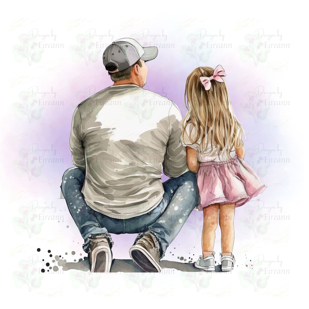 Daddy Daughter Design Digital Print Download PNG for Sublimation UV ...