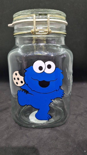Cookie Monster Cookie Jar Vinyl Decal: DIY Personalised Label - Etsy UK
