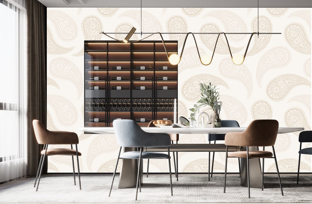 PAISLEY WALLPAPER. Classic Wallpaper.paisley Mural.authentic Wallpaper ...