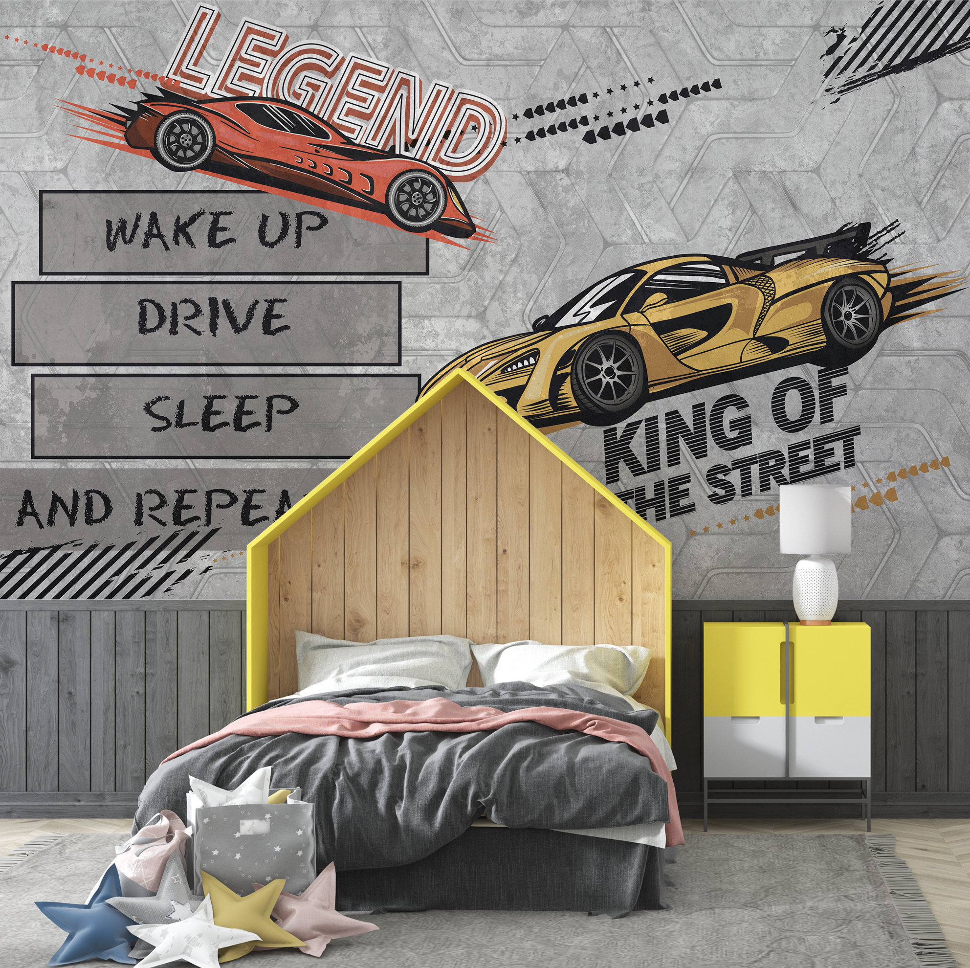CAR THEMED WALLPAPER Car Lover's Room Decor Garage Wall Mural ...