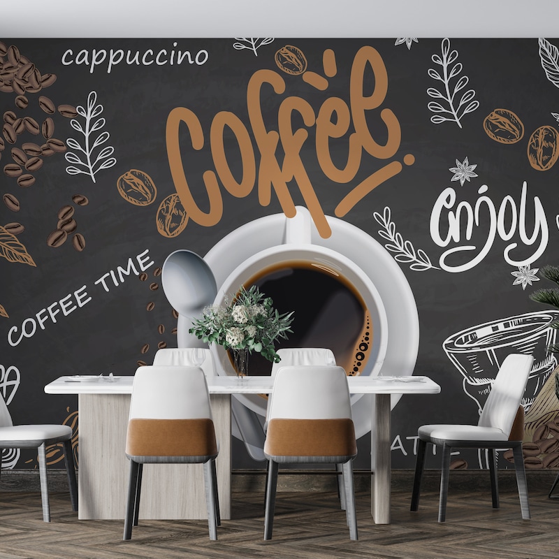 French Cafe Wallpaper - Etsy