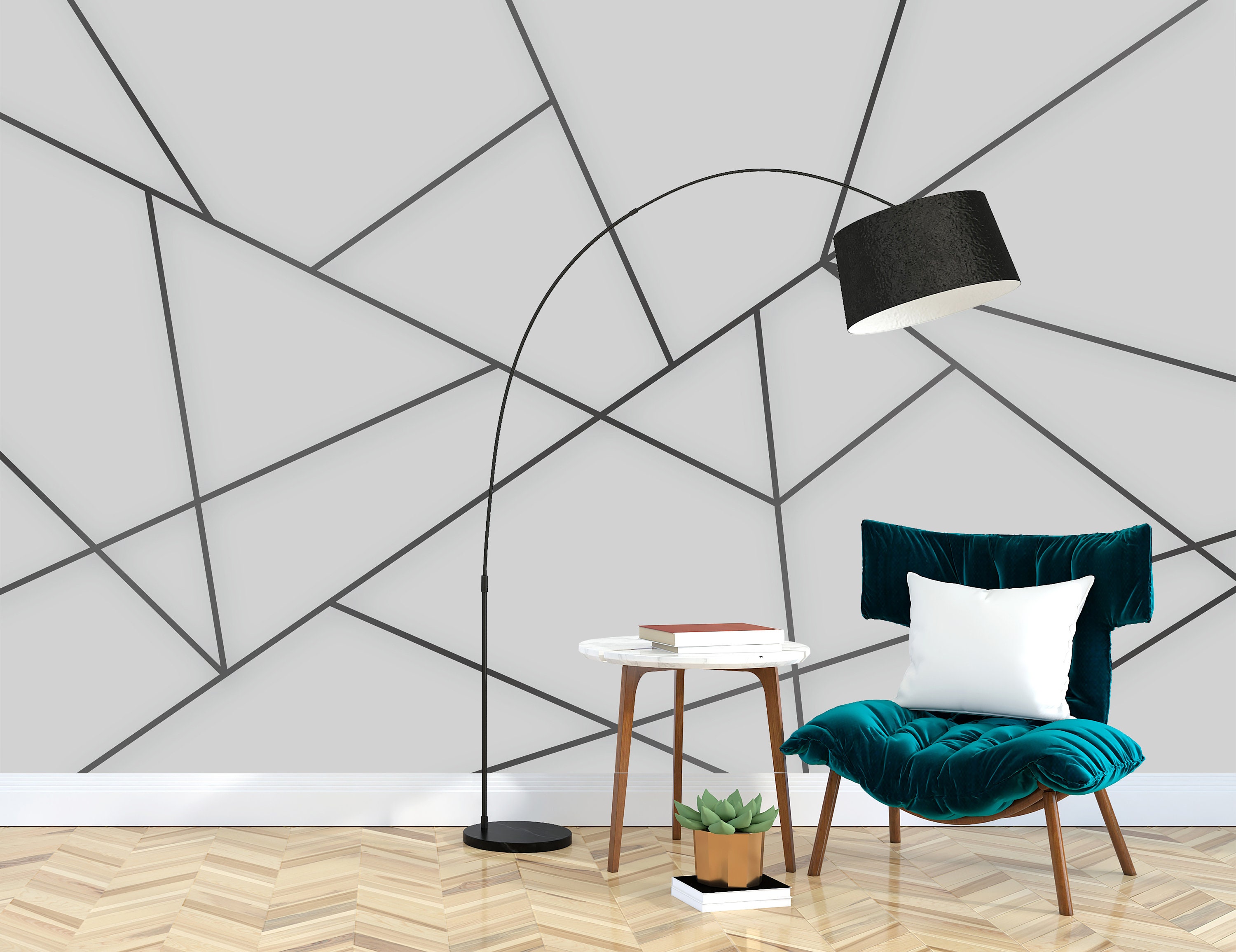 MODERN GEOMETRIC WALLPAPER. Industrial Design Wallpaper. Abstract ...