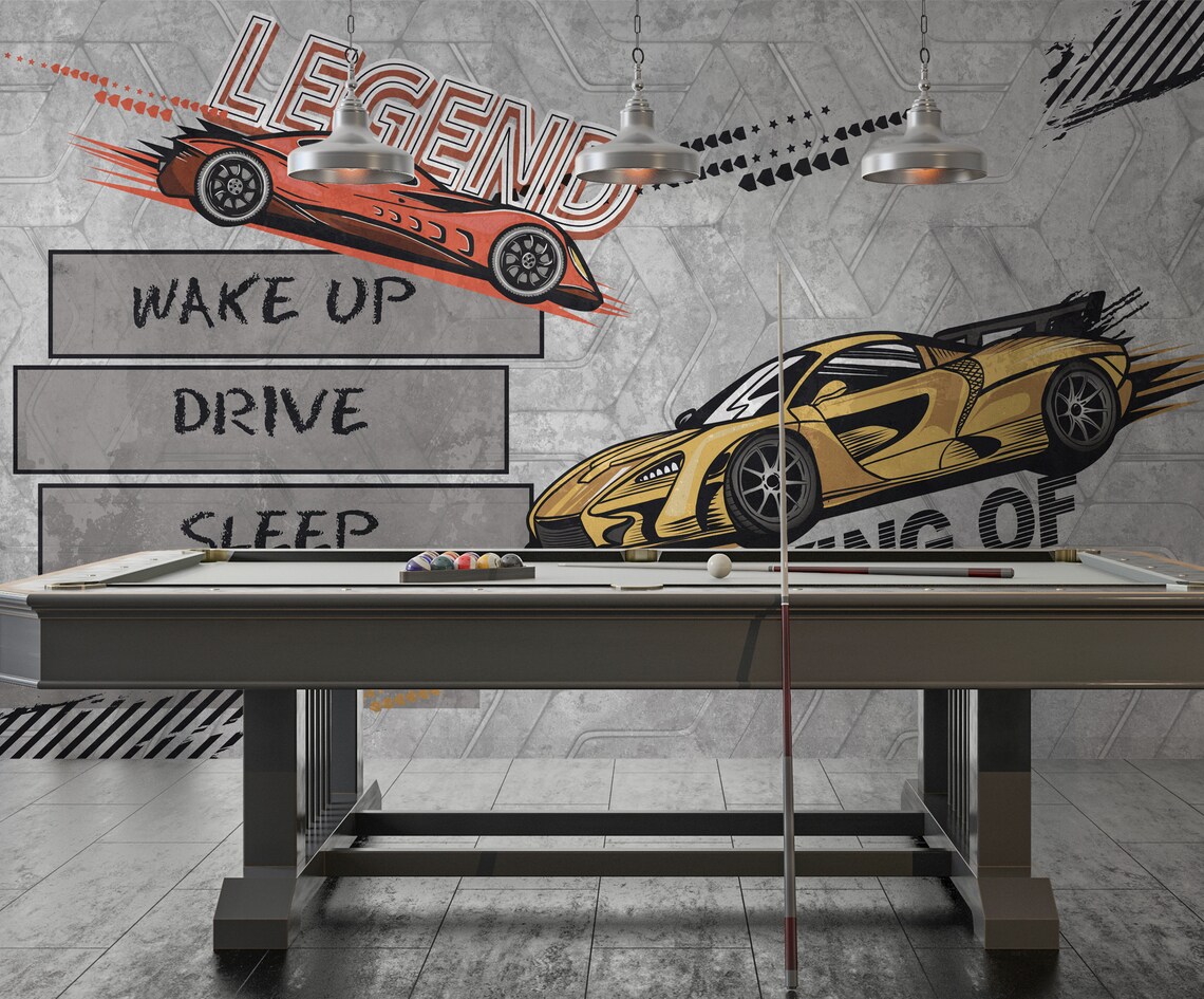 Car Mural Wallpaper: Customizable Garage Wall Decor - Etsy