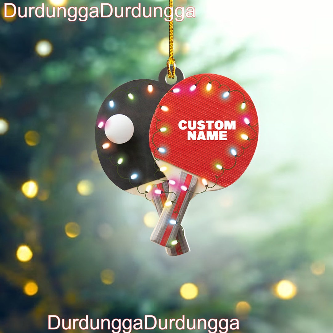 Custom Ping Pong Set Ornament Ping Pong Ball and Rackets Xmas - Etsy