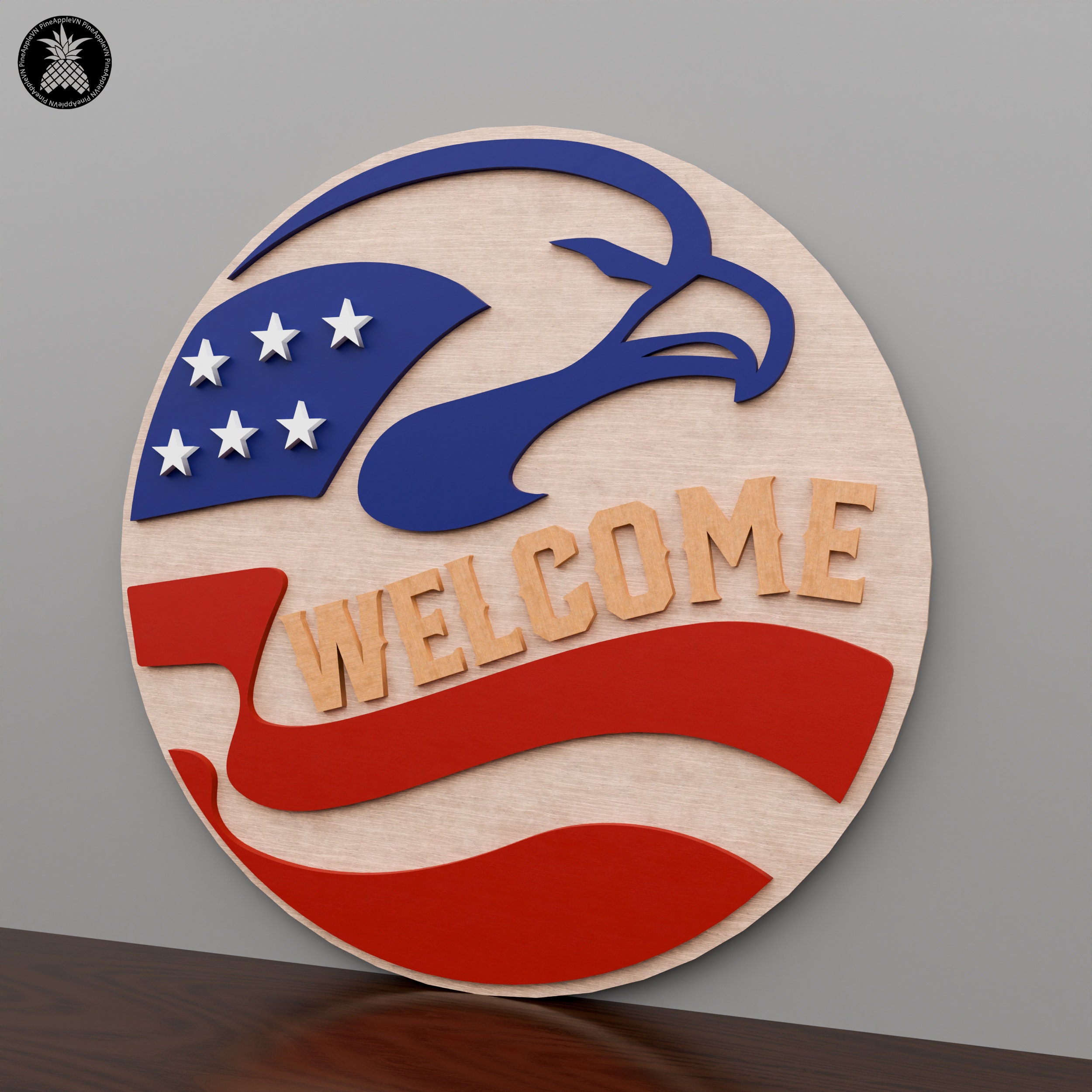 Laser Cut SVG, Eagle Welcome Sign Svg, Freedom Patriotic,4th of July ...