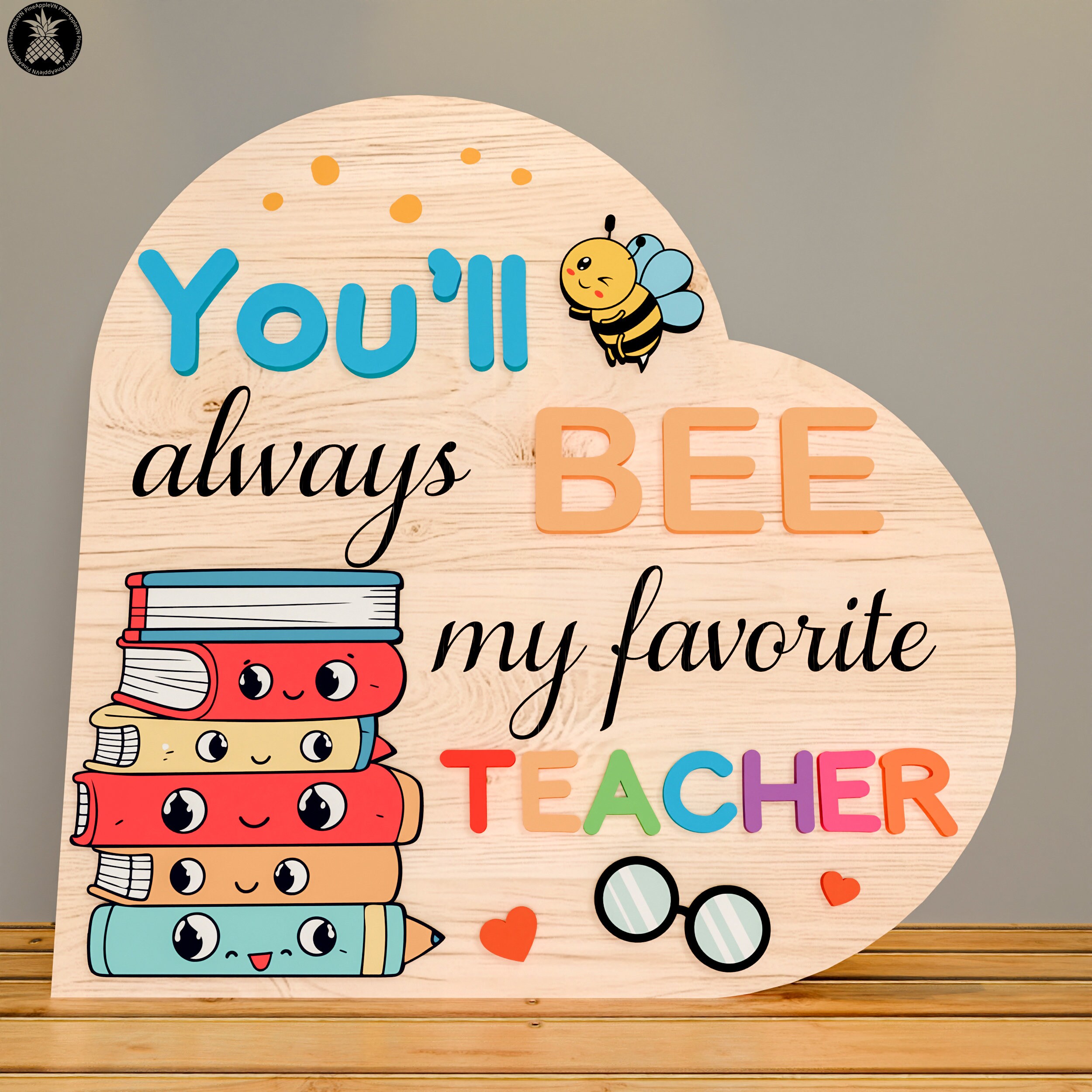 Laser Cut SVG, Personalized Teacher Heart Sign Svg, Apple Teacher Sign ...
