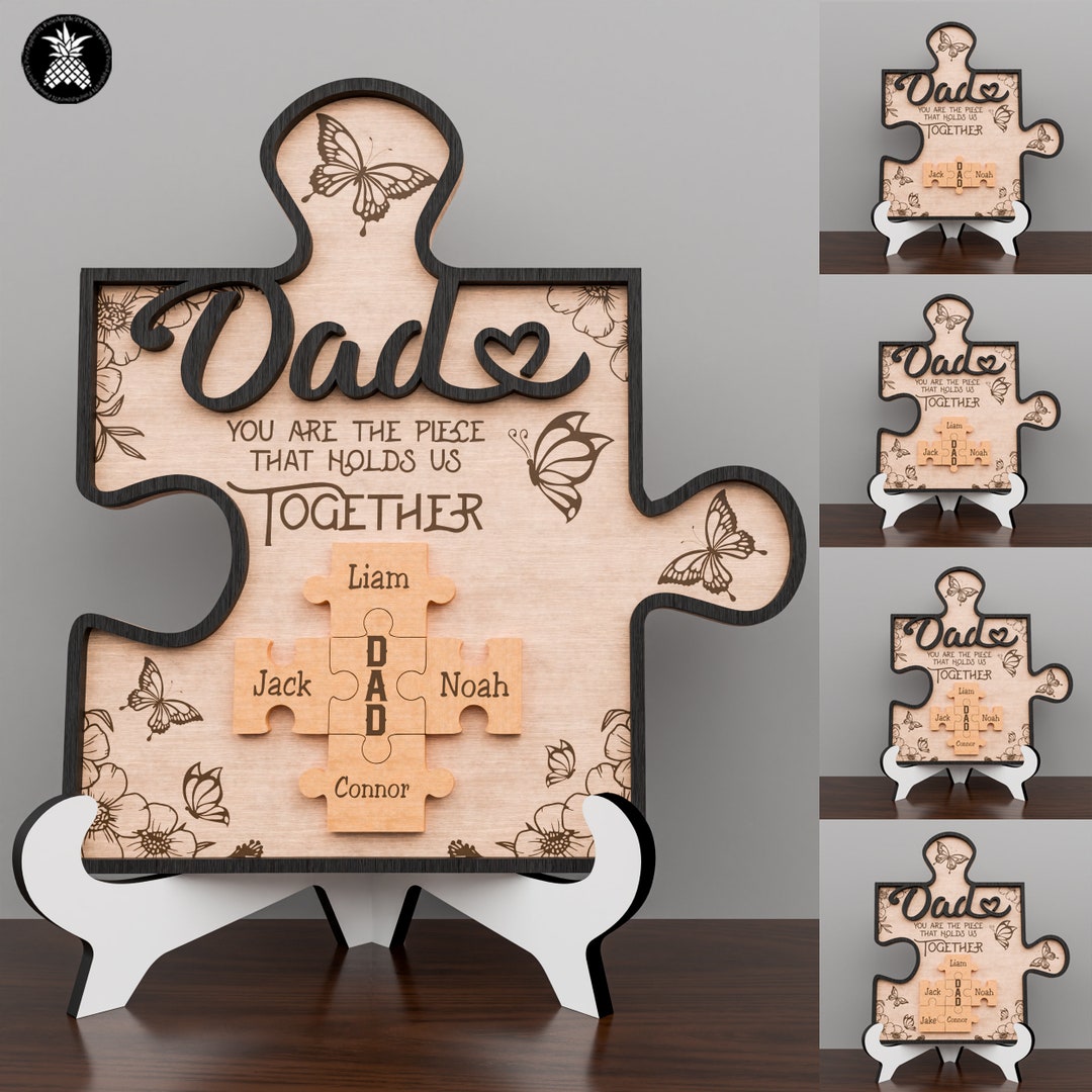 Laser Cut SVG, Personalized Dad Piece Sign Svg, Father's Day Sign SVG ...