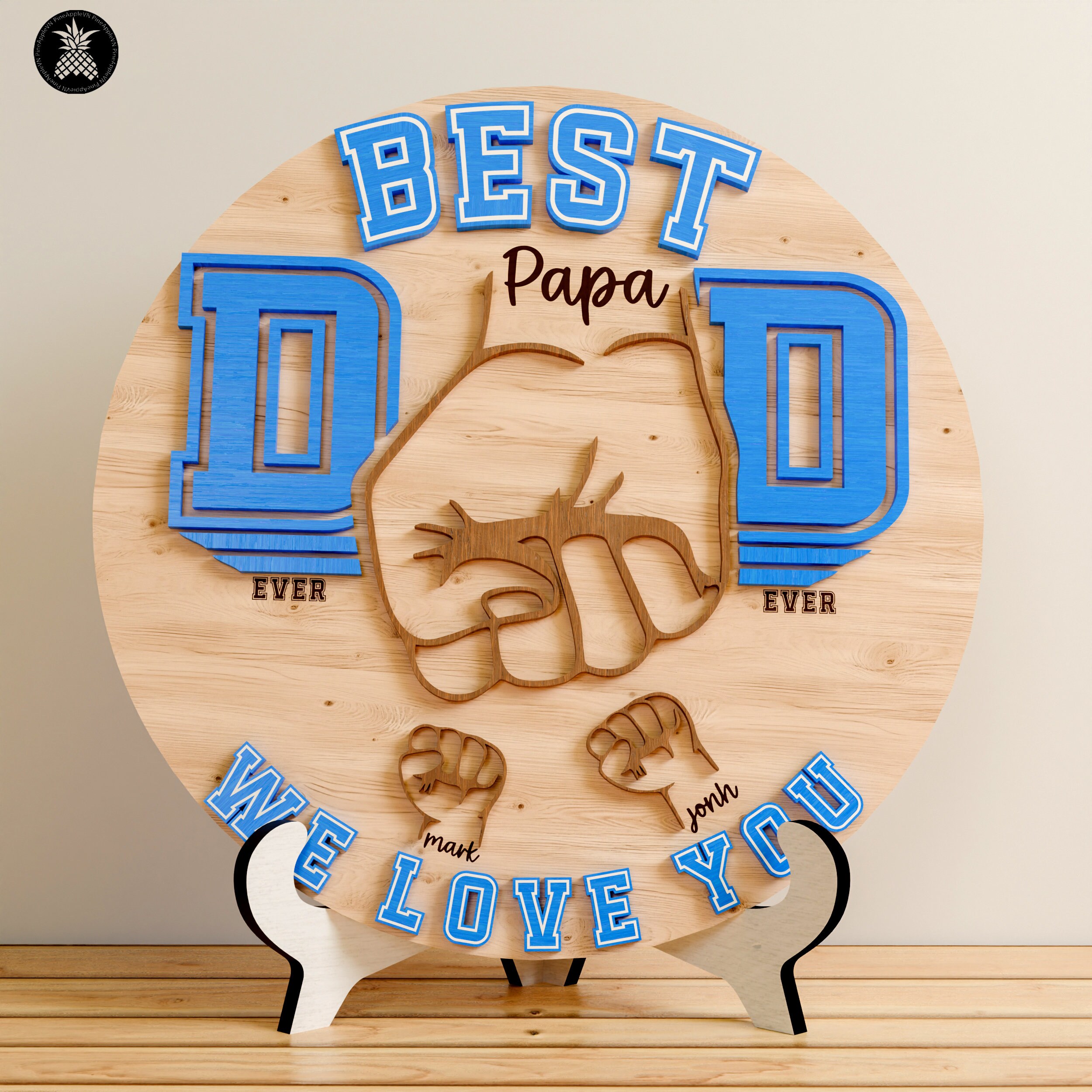 Laser Cut SVG, Personalized Best Dad Ever Sign Svg, Fathers Day Sign ...