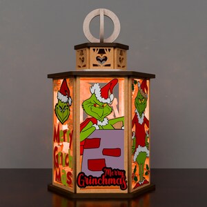 Christmas Cartoon Characters Lantern Laser Cut File Svg,christmas ...