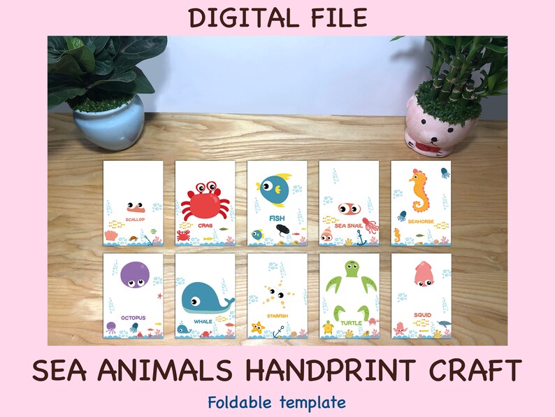 Sea Animals Handprint Craft , My Handprint Coloring Book, DIY Craft for ...