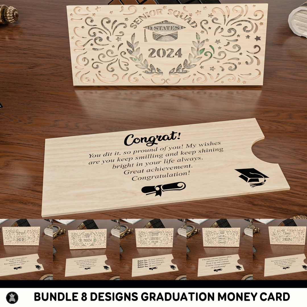 Laser Cut SVG, Graduation Money Cash Card 2024 Svg, Heart Graduation ...