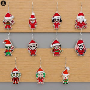 Laser Cut Svg,horror Christmas Characters Earrings Svg,earring Svg ...