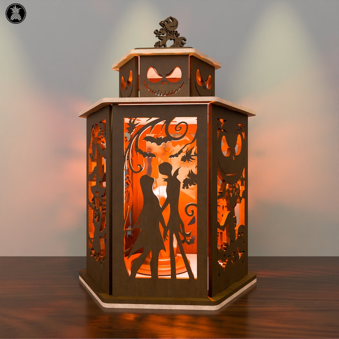 Laser Cut SVG, Nightmare Before Christmas Lampcandle Svg, Nightmare ...