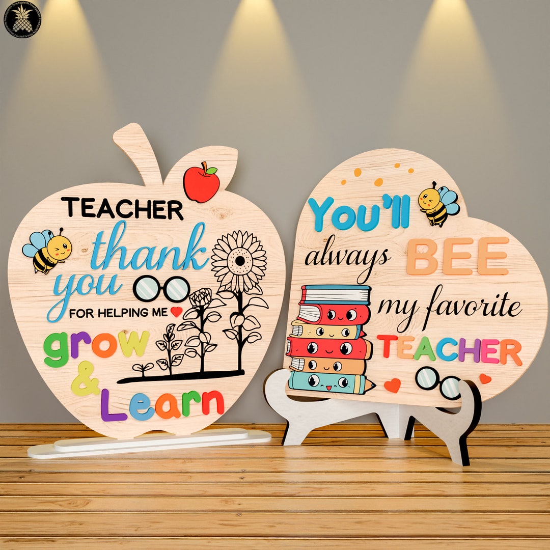 Laser Cut SVG, Personalized Teacher Heart Sign Svg, Apple Teacher Sign ...