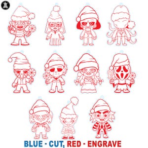 Laser Cut Svg,horror Christmas Characters Earrings Svg,earring Svg ...