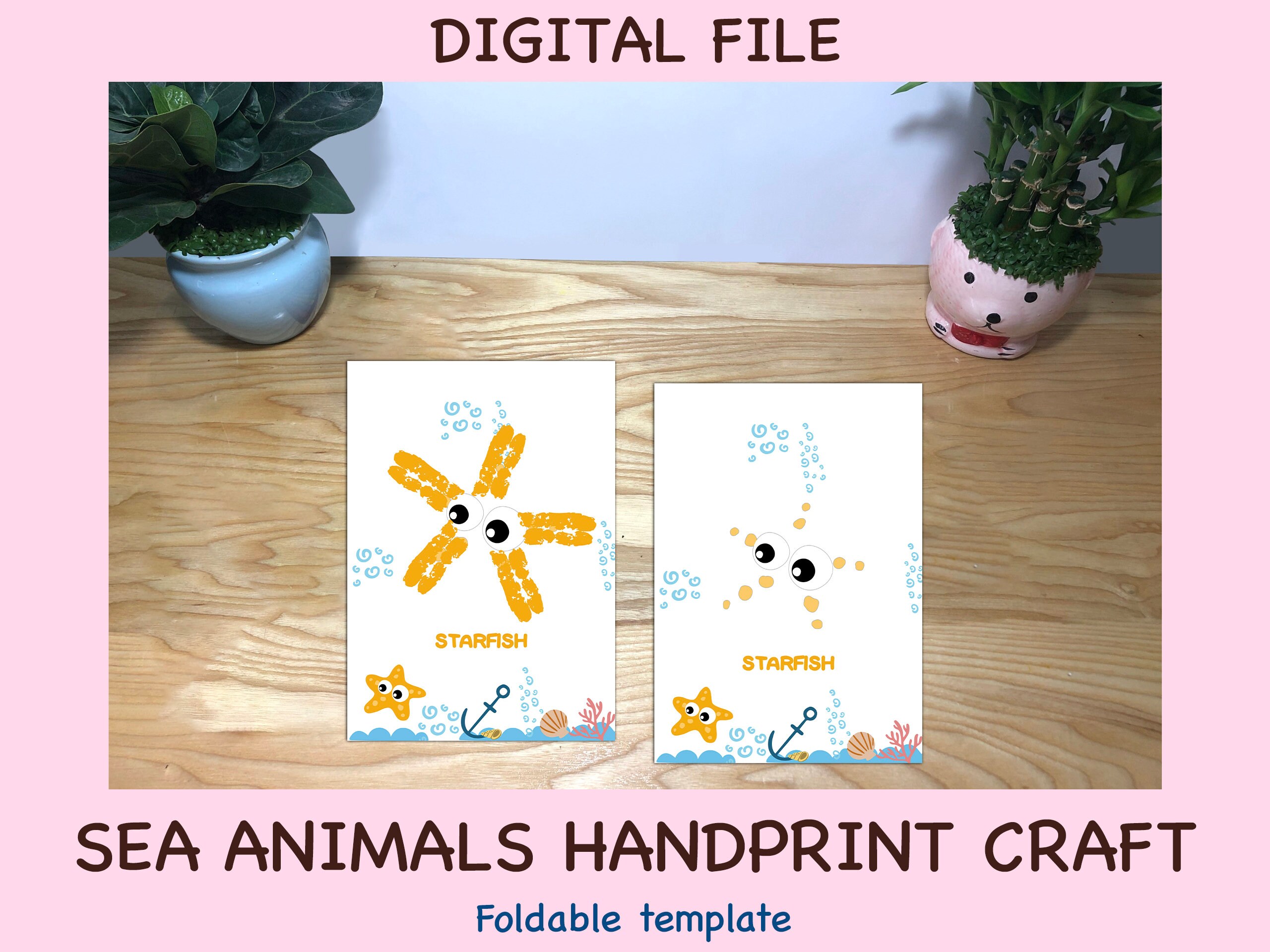 Sea Animals Handprint Craft , My Handprint Coloring Book, DIY Craft for ...