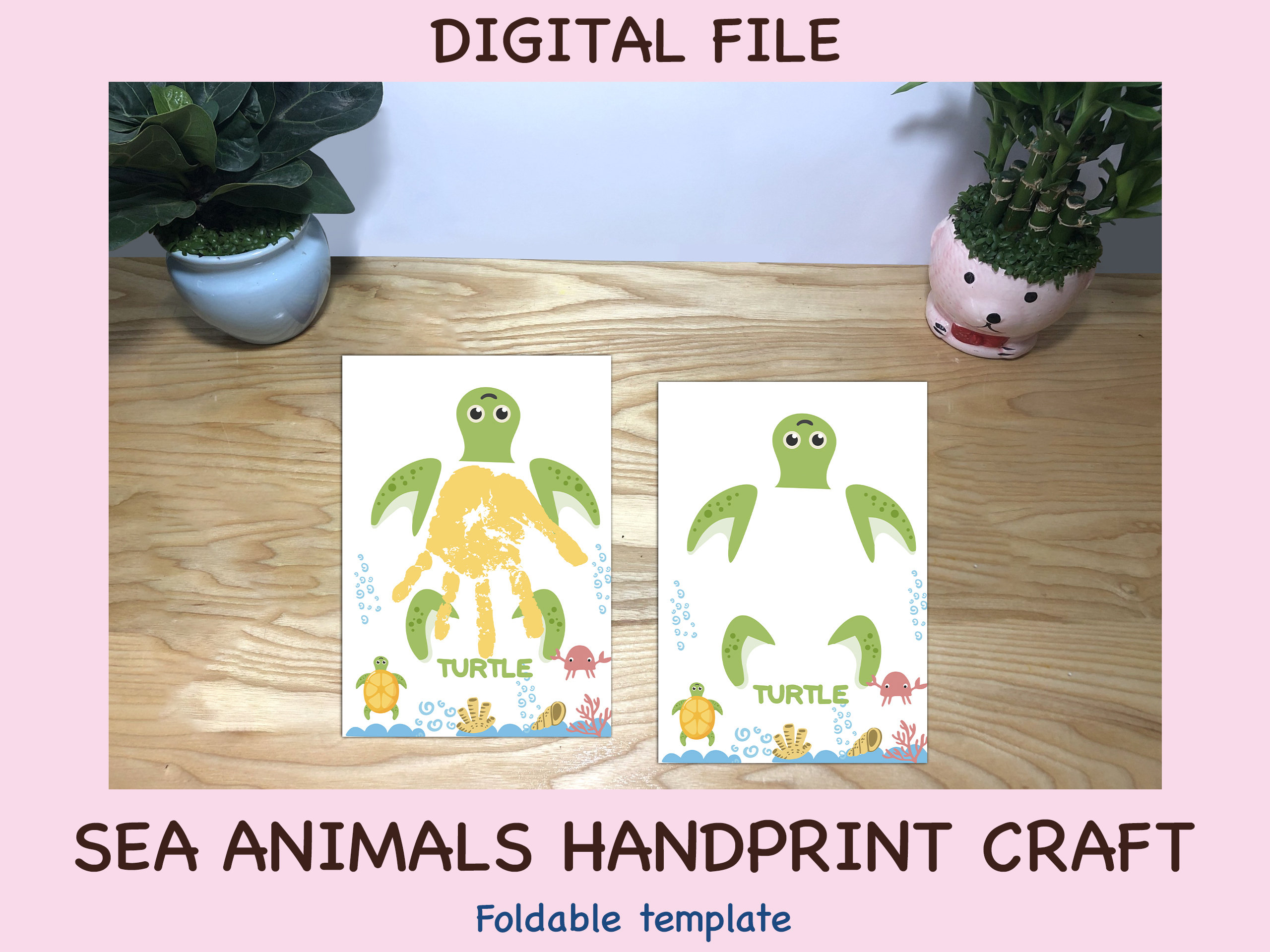 Sea Animals Handprint Craft , My Handprint Coloring Book, DIY Craft for ...