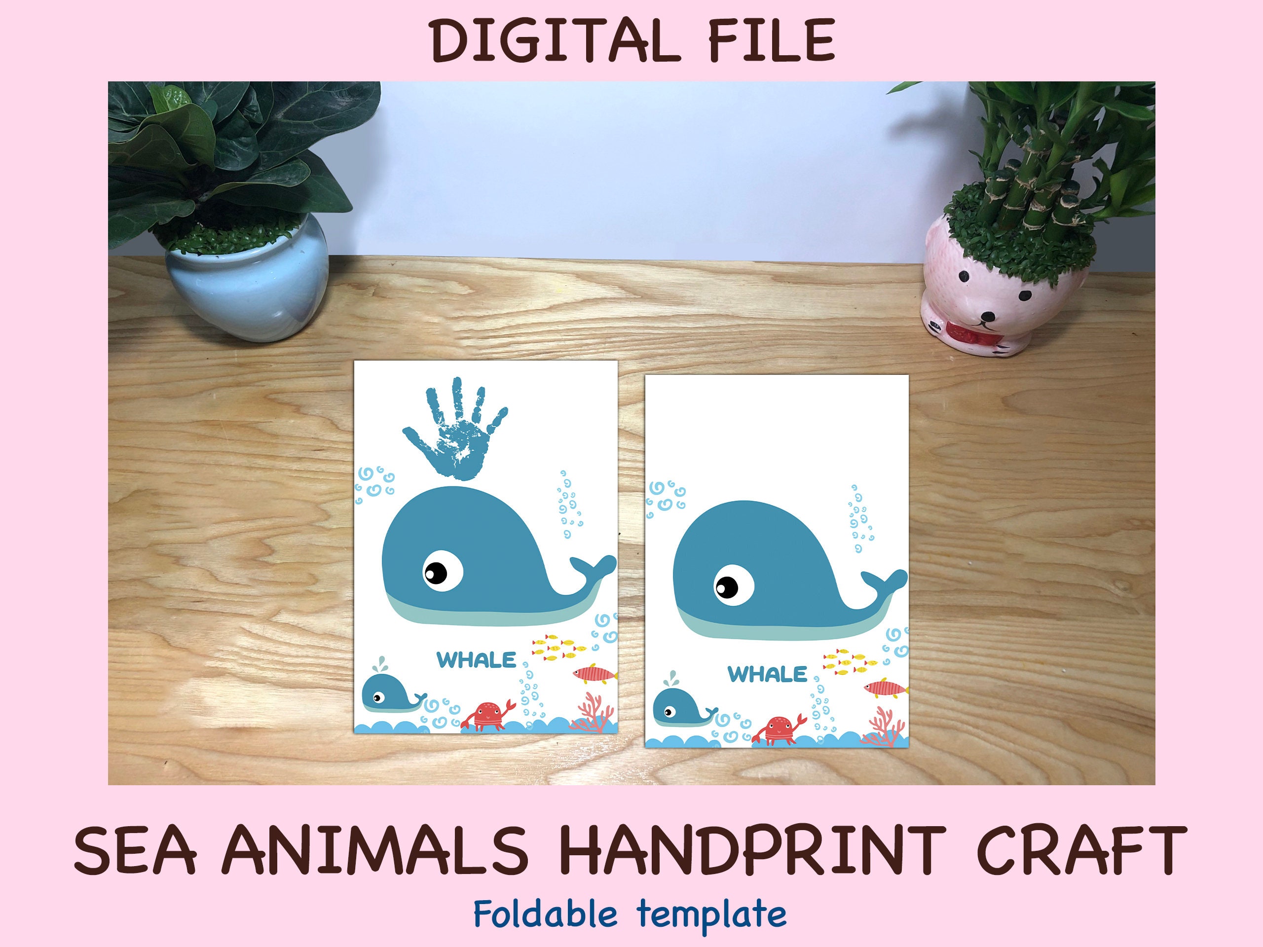 Sea Animals Handprint Craft , My Handprint Coloring Book, DIY Craft for ...