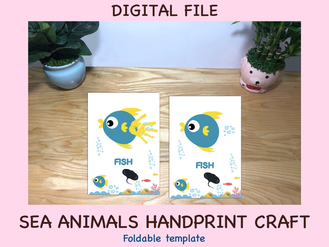 Sea Animals Handprint Craft , My Handprint Coloring Book, DIY Craft for ...