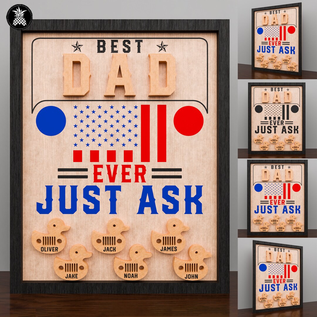 Laser Cut SVG, Personalized Best Car Dad Ever Just Ask Sign Svg, Best ...