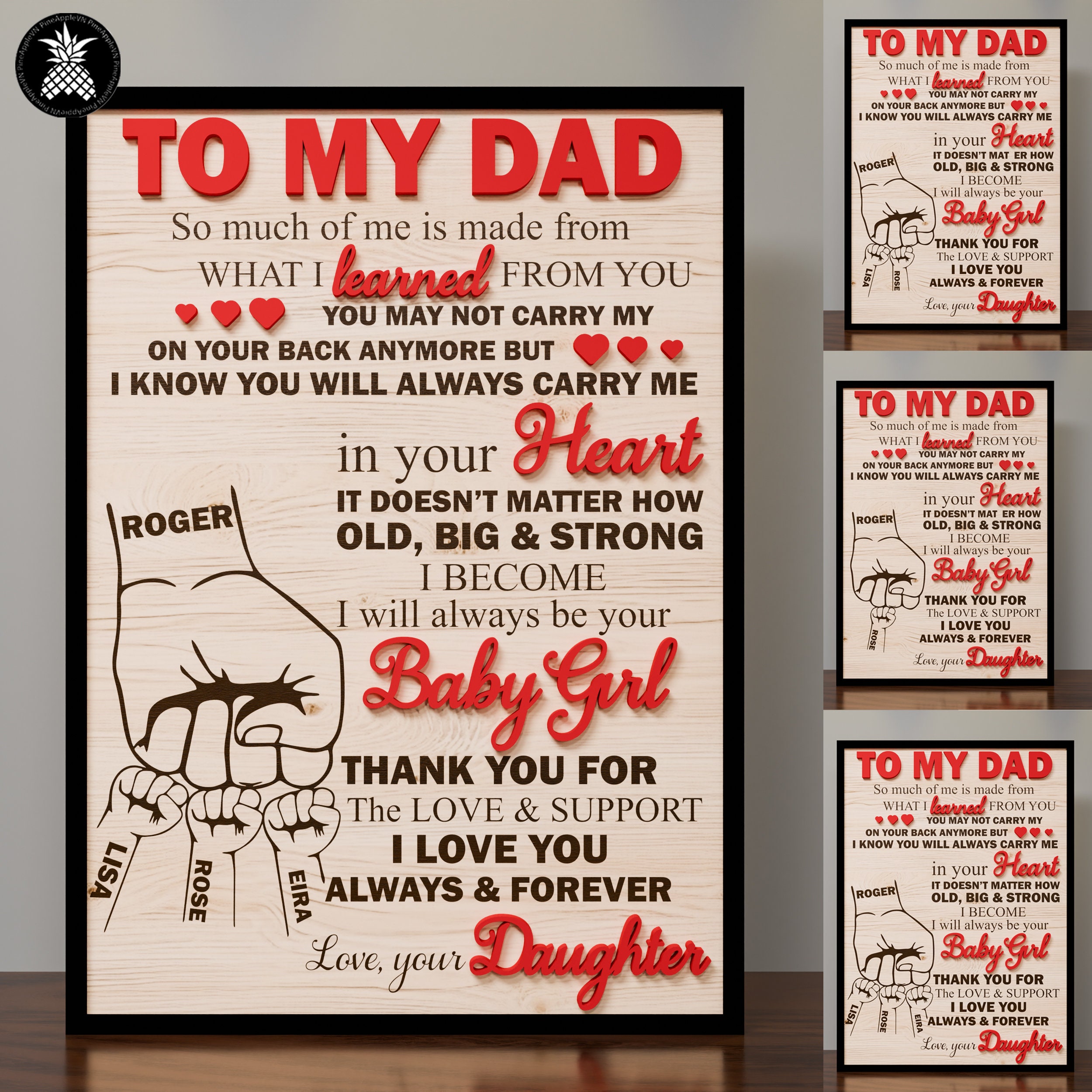 Laser Cut SVG, Personalized to My Dad Sign Svg, Fathers Day Sign ...