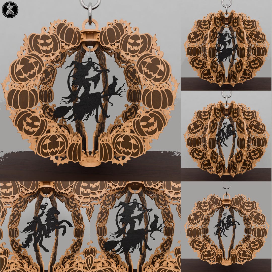 Laser Cut SVG, Halloween Wind Spinner Svg, Witch Wind Spinner,wind ...