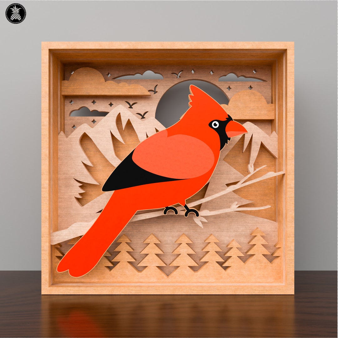 Laser Cut SVG, Red Cardinal Bird Multilayers Svg,red Cardinal Svg ...
