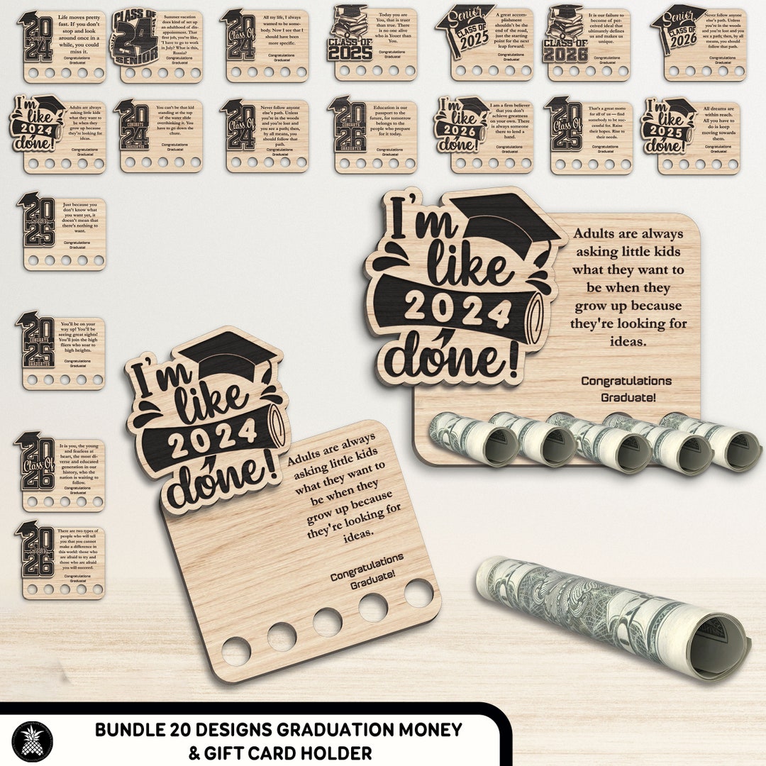 Laser Cut SVG, Personalized Graduation Money Card Holder Svg ...