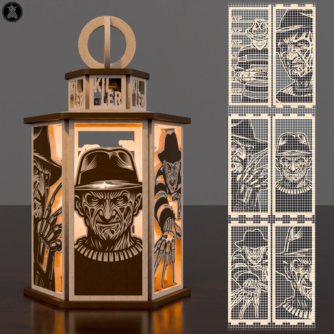 Horror Characters Lampcandle Laser Cut SVG, Halloween Horror Characters ...