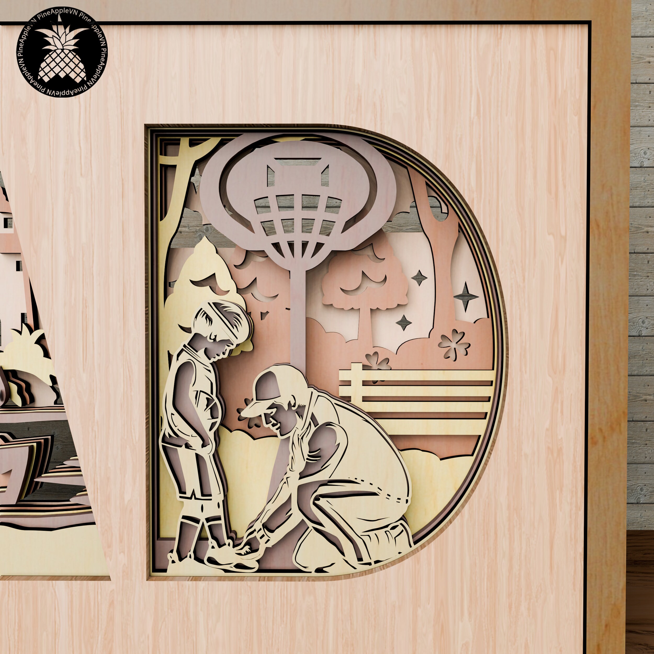 Dad and Son Multilayer Standing Art Svg, Happy Father Day Svg, Dad and ...