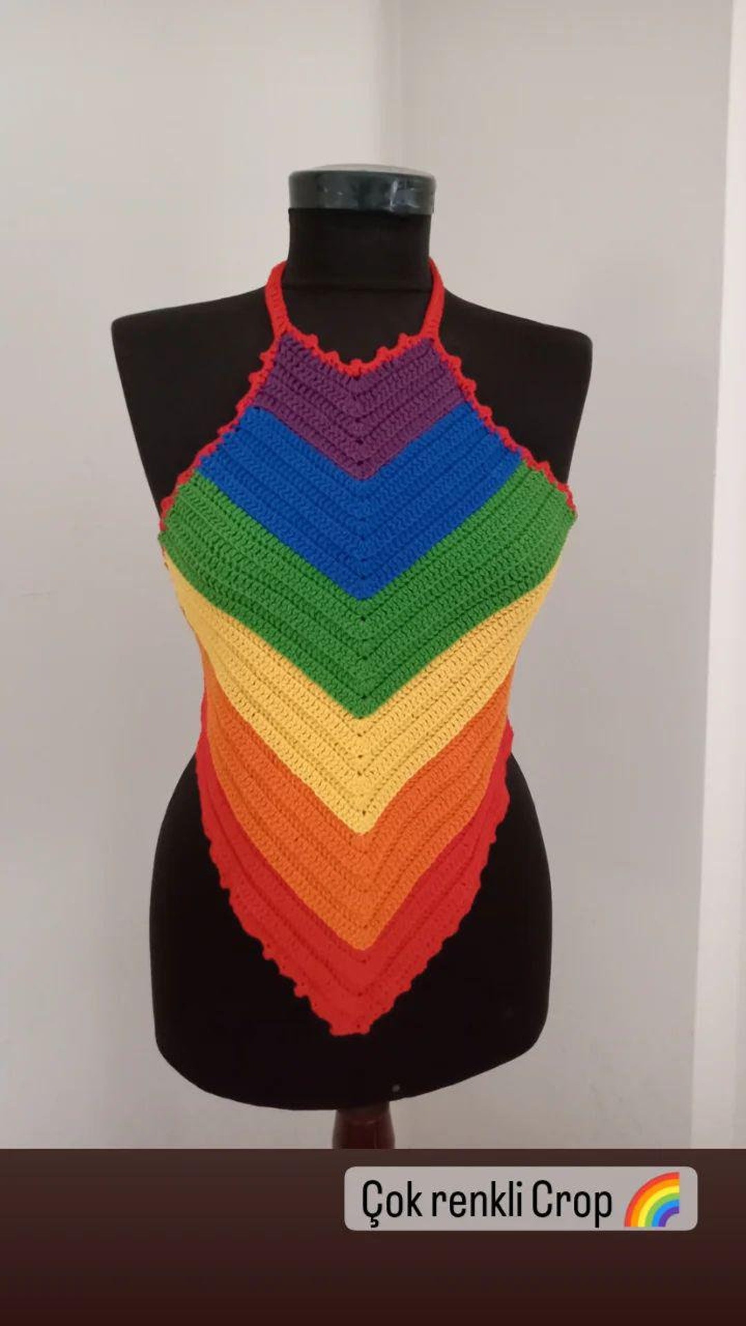 LGBTQ Crochet Pride Rainbow Halter Top, Crochet Pride Top, Handmade ...