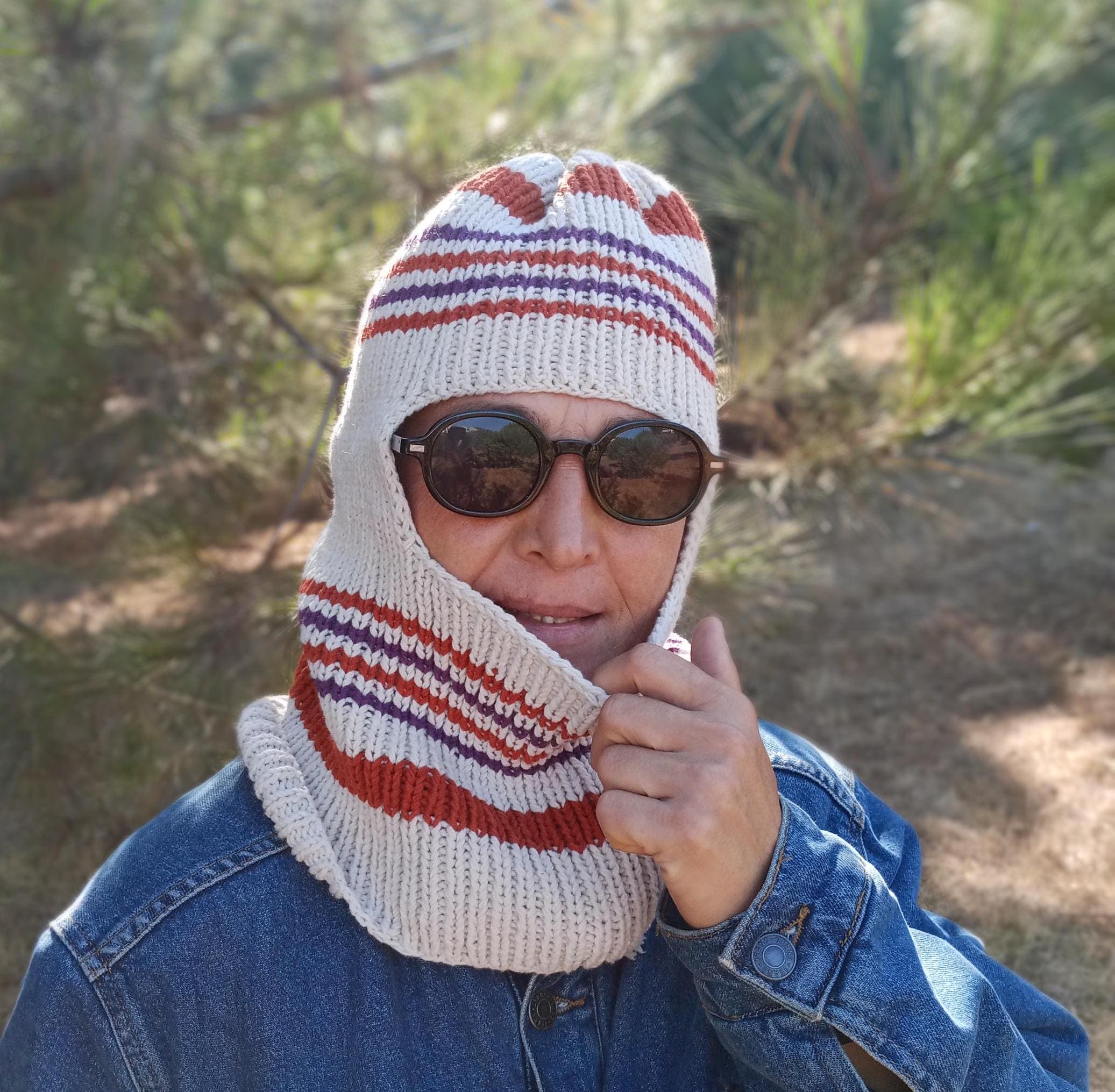 Handknitted Face Mask, Winter Full Face Mask, Crochet Ski Mask, Face ...