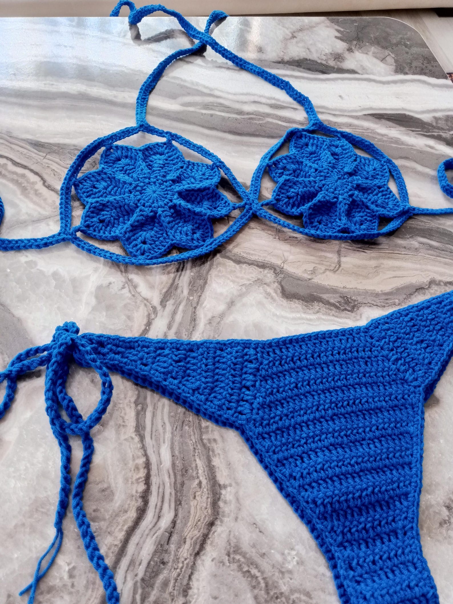 2 Piece Set Crochet Swim Top Bottom Bikini Women Swimwear, Crochet ...