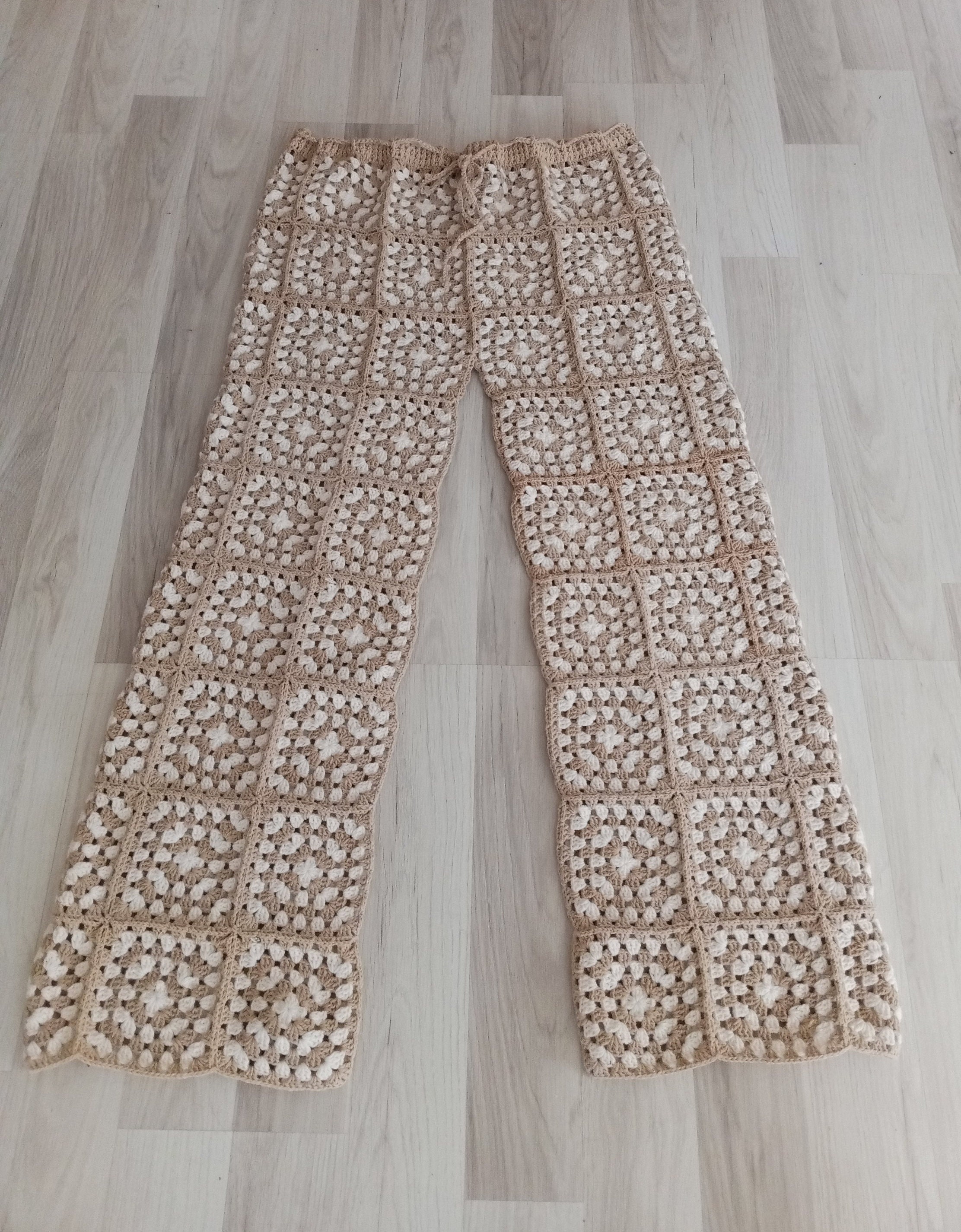 Crochet Pants, Granny Square Pants, Handmade Granny Square Pants ...