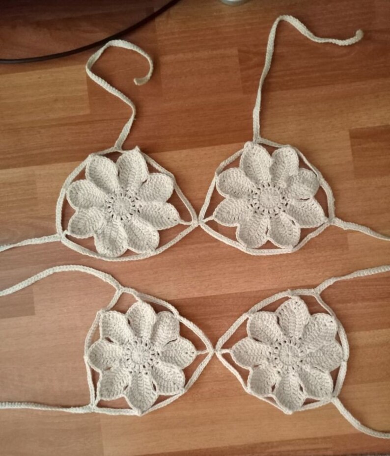 Crochet Bikini, Flower Bikini, Summer Bikini, Beach Bikini, Floral ...