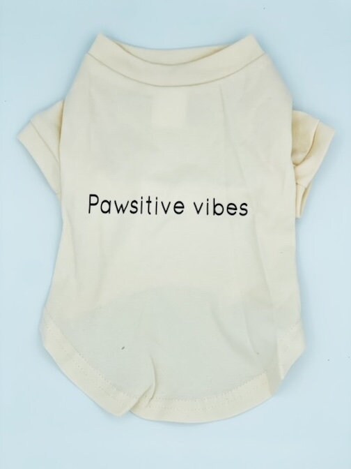 PAWSITIVE VIBES BEIGE Dog Crewneck Dog Tees Dog T-shirt Pet T-shirts ...