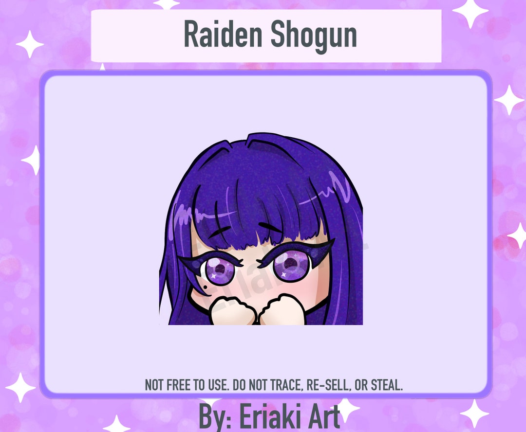 Raiden Shogun Ei Pleading Emote Badge Discord Twitch Genshin Impact - Etsy