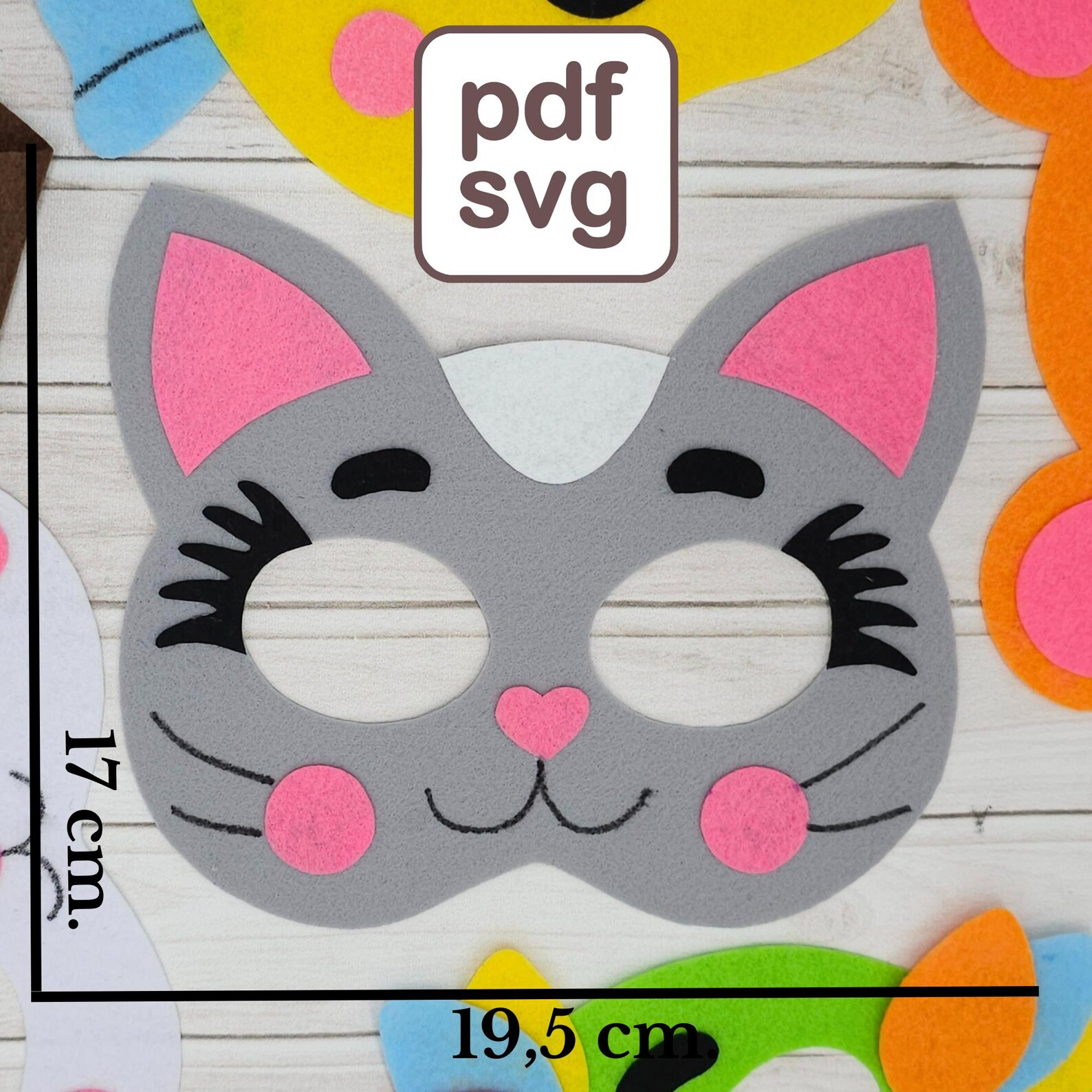 Felt Animal Mask Pattern for Kids: DIY No Sew Masks (PDF & SVG) - Etsy