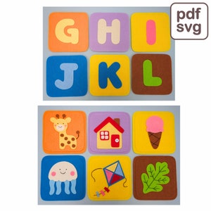 Felt Alphabet Pattern PDF & SVG, ABC Montessori Cards Pattern, No ...