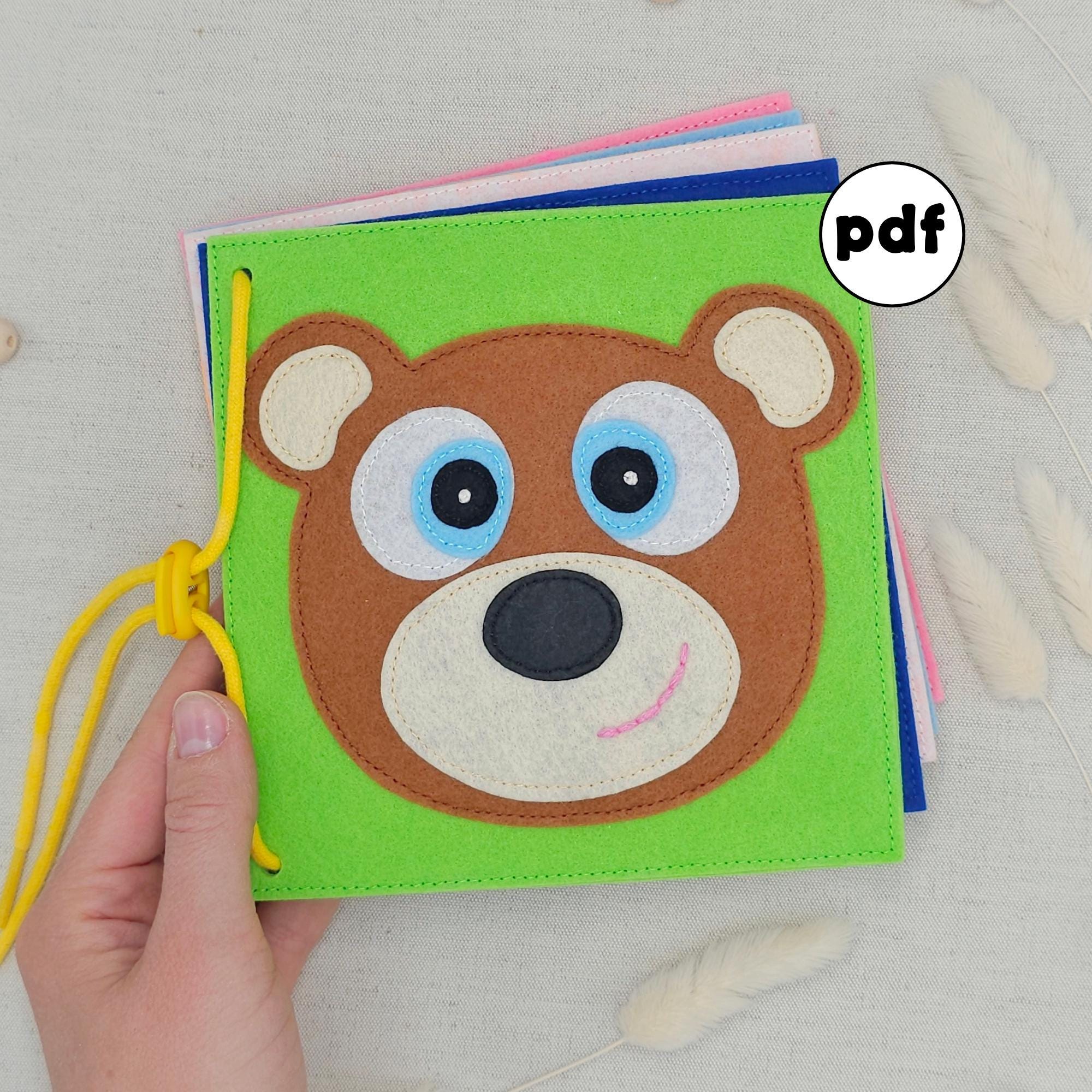 Sensory Quiet Book PDF Pattern: Teddy Bear Felt Busy Book (SVG Template ...
