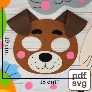 Felt Pet Animal Mask Pattern for Kids, DIY No Sew Animal Mask Pattern ...